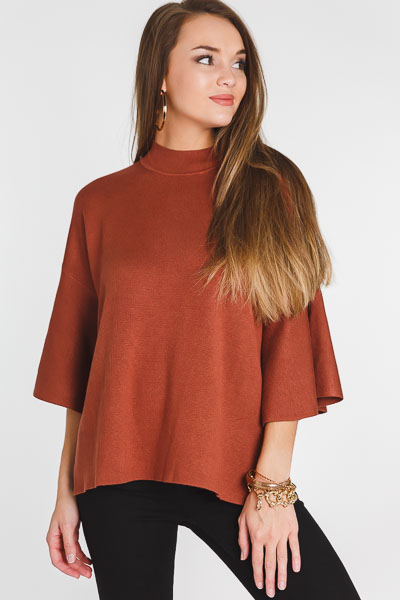 Love Struck Sweater, Rust - 3/4 & Long Sleeve - Tops - The Blue Door ...