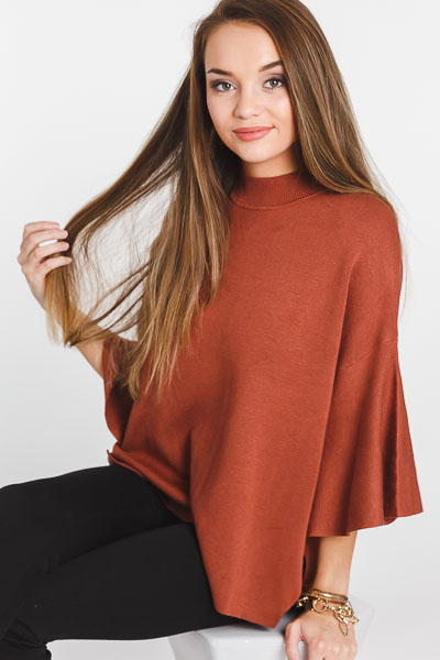 Love Struck Sweater, Rust - 3/4 & Long Sleeve - Tops - The Blue Door ...