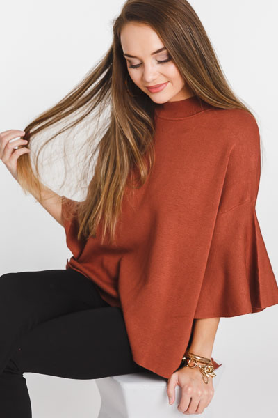 Love Struck Sweater, Rust - 3/4 & Long Sleeve - Tops - The Blue Door ...