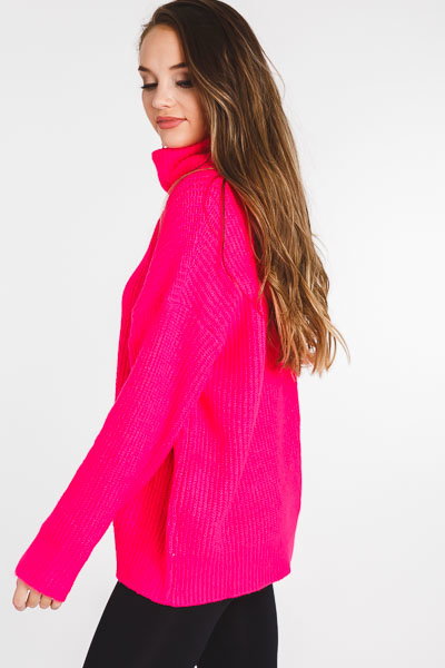 Neon Lights Sweater, Pink - Tops - The Blue Door Boutique