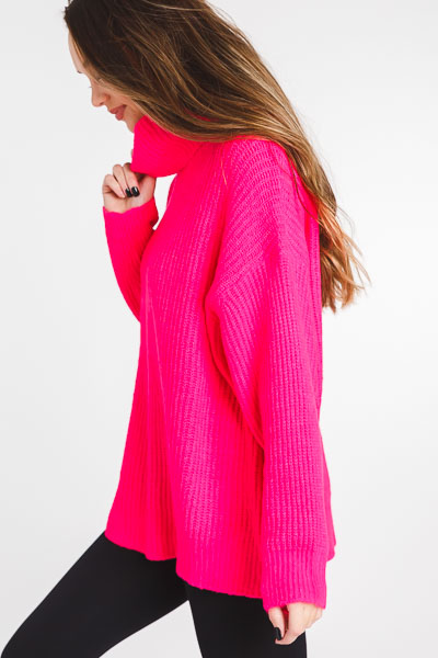 Neon Lights Sweater, Pink - Tops - The Blue Door Boutique