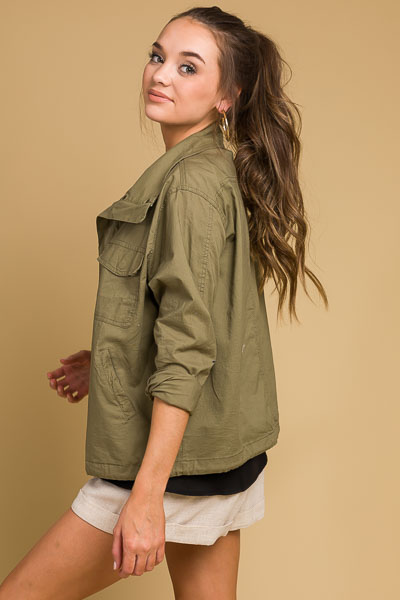 Olive Utility Jacket - SALE - The Blue Door Boutique