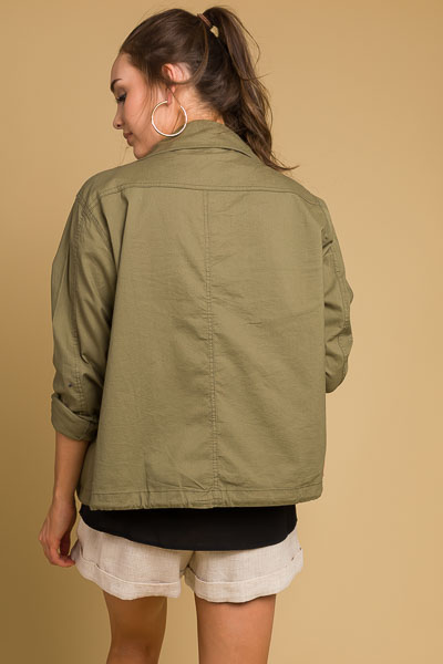 Olive Utility Jacket - SALE - The Blue Door Boutique