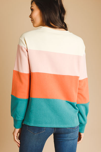 Terry Colorblock Sweatshirt - Athleisure - The Blue Door Boutique
