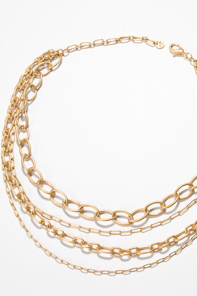 4 Layer Matte Gold Chain - Accessories - The Blue Door Boutique