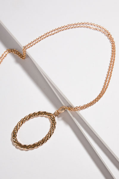 Oval Rope Necklace - Accessories - The Blue Door Boutique
