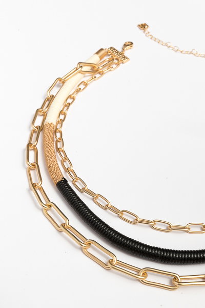 Arlo Colorblock Necklace, Black/Ivory - Accessories - The Blue Door ...