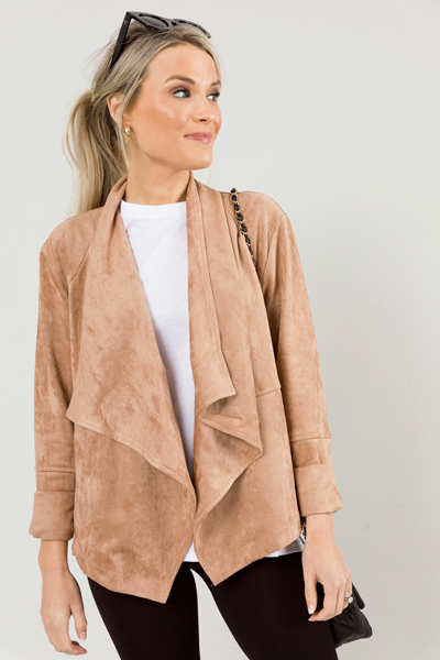 Suede Waterfall Topper, Camel - Jackets / Coats / Vests / Blazers ...