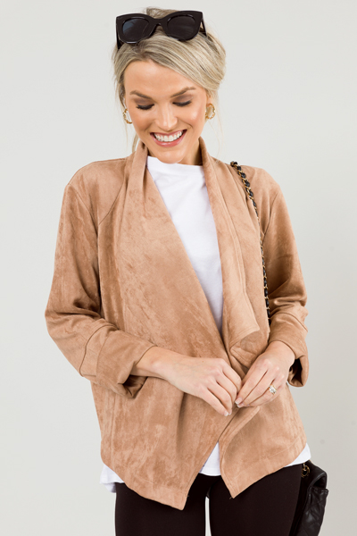 Suede Waterfall Topper, Camel - Jackets / Coats / Vests / Blazers ...