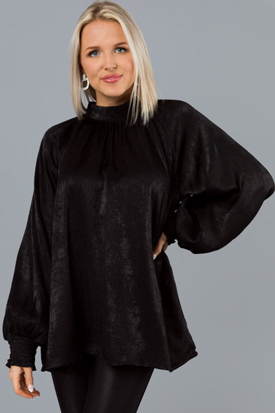 High End Blouse, Black - 3/4 & Long Sleeve - Tops - The Blue Door Boutique