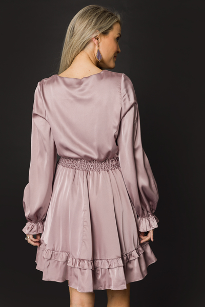 Silk Smock Waist Dress, Rose - Dresses w/ Sleeves - Dresses - The Blue ...