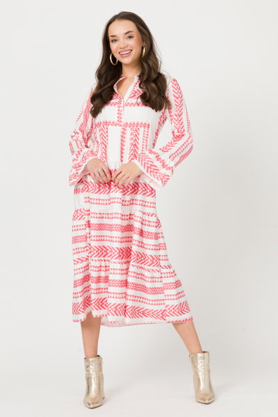 Pyra Midi, Pink - Dresses w/ Sleeves - Dresses - The Blue Door Boutique