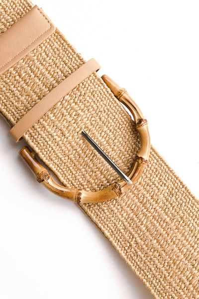 Bamboo Buckle Straw Belt - Accessories - The Blue Door Boutique