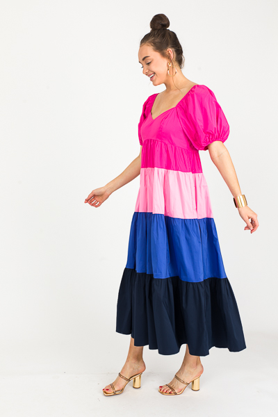 Candy Colorblock Maxi, Hot Pink - SALE - The Blue Door Boutique
