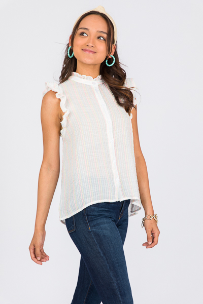 Randi Ball & Ring Hoops, Mint - Accessories - The Blue Door Boutique