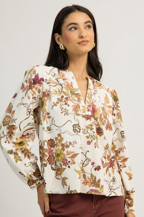 Soft Texture Floral Blouse, Mauve - Tops - The Blue Door Boutique