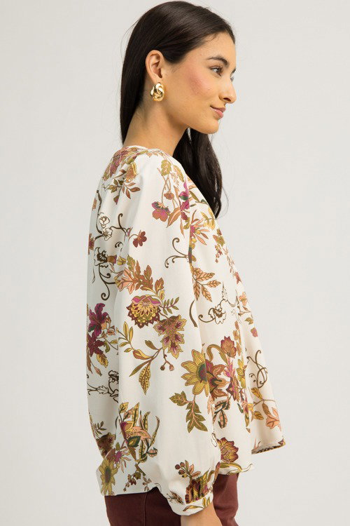 Soft Texture Floral Blouse, Mauve - Tops - The Blue Door Boutique