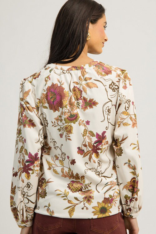 Soft Texture Floral Blouse, Mauve - Tops - The Blue Door Boutique