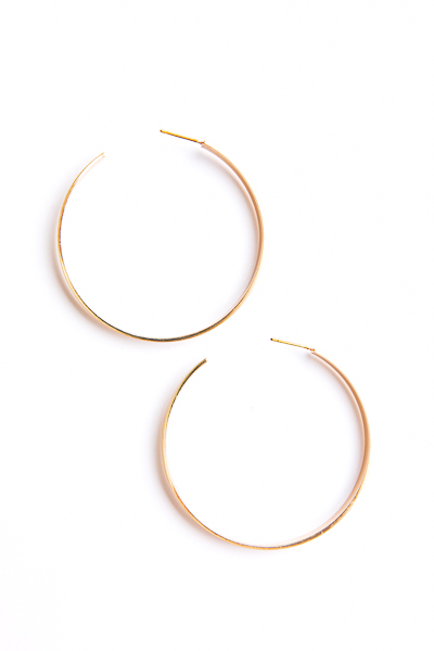 50mm Flat Open Hoops, Gold - Jewelry - Accessories - The Blue Door Boutique
