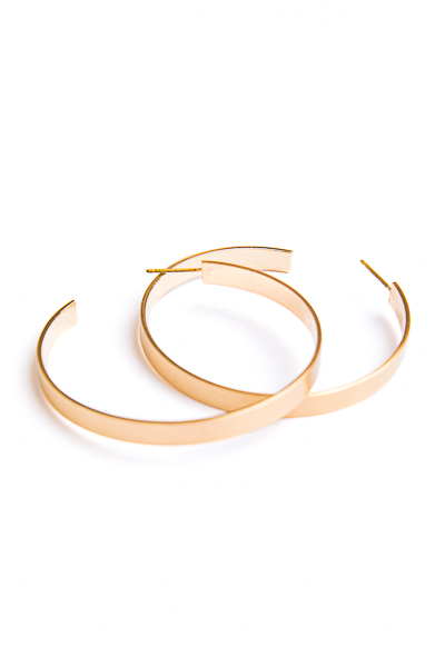50mm Flat Open Hoops, Gold - Jewelry - Accessories - The Blue Door Boutique