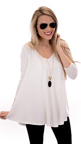 The Very Best Top, Ivory - Tops - The Blue Door Boutique