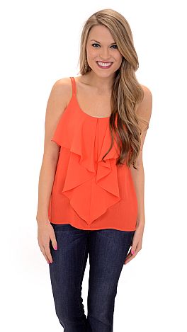 Ruffle Up Tank - Tops - The Blue Door Boutique