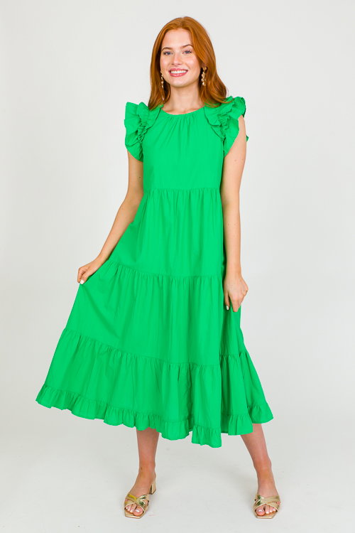 Evie Midi, Kelly Green - New Arrivals - The Blue Door Boutique