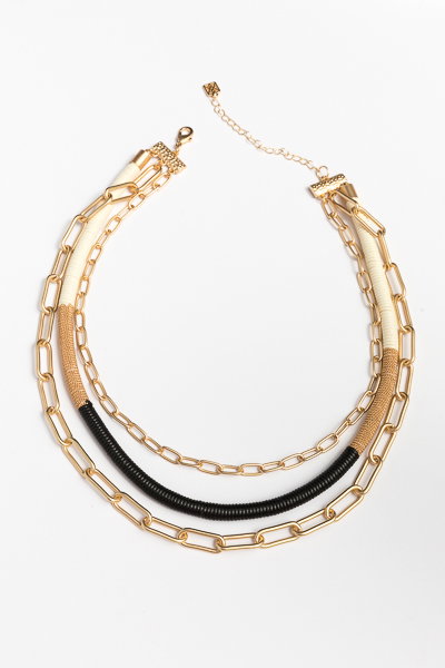 Arlo Colorblock Necklace, Black/Ivory - Accessories - The Blue Door ...