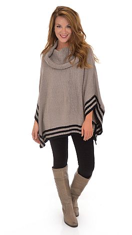 Park Avenue Poncho - Tops - The Blue Door Boutique