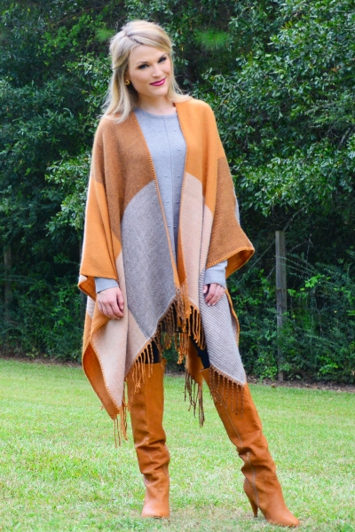 Phoenix Reversible Ruana, Tan - Bump Friendly - The Blue Door Boutique