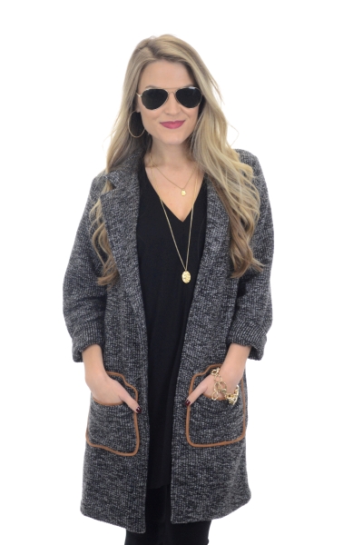 Piped Pockets Jacket - Sale - The Blue Door Boutique
