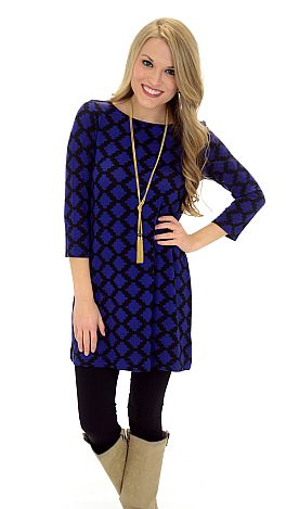 Best Basic Tunic, Blue Diamond - Dresses - The Blue Door Boutique