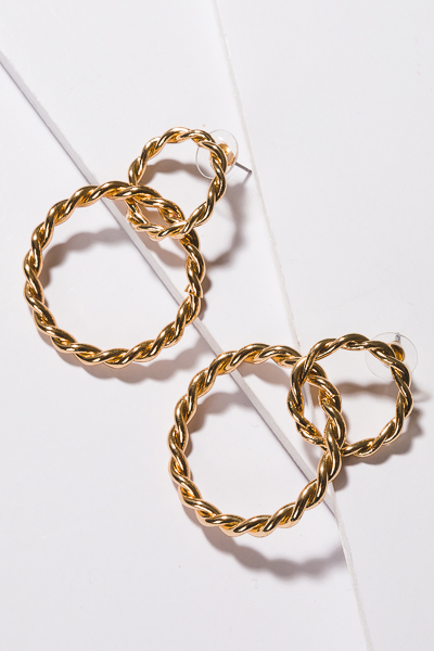 Twisted Gold Loops - Accessories - The Blue Door Boutique
