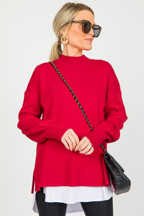 Holly Sweater, Tomato Red - New Arrivals - The Blue Door Boutique