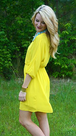 Solid Ground Dress, Lemon - Dresses - The Blue Door Boutique