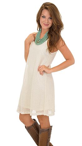 Summer Lovin Dress, Cream - Dresses - The Blue Door Boutique