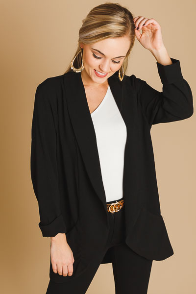 Black Open Blazer - Jackets / Coats / Vests / Blazers - Tops - The Blue ...