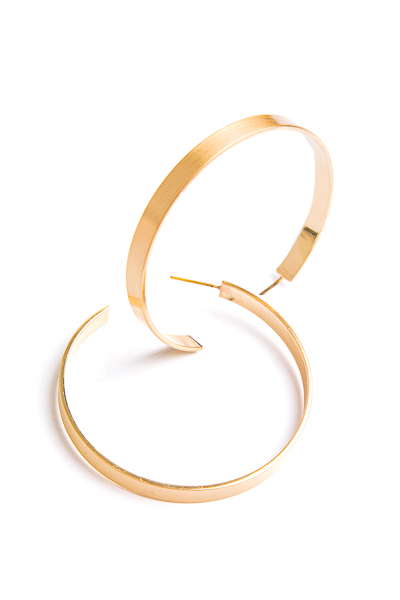 50mm Flat Open Hoops, Gold - New Arrivals - The Blue Door Boutique